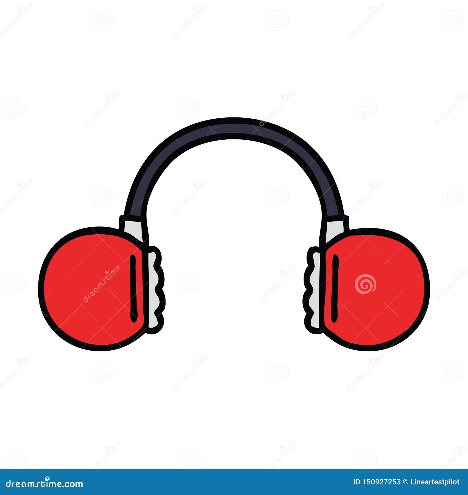 A Creative Cute Cartoon Retro Headset Stock Vector - Illustration of ...