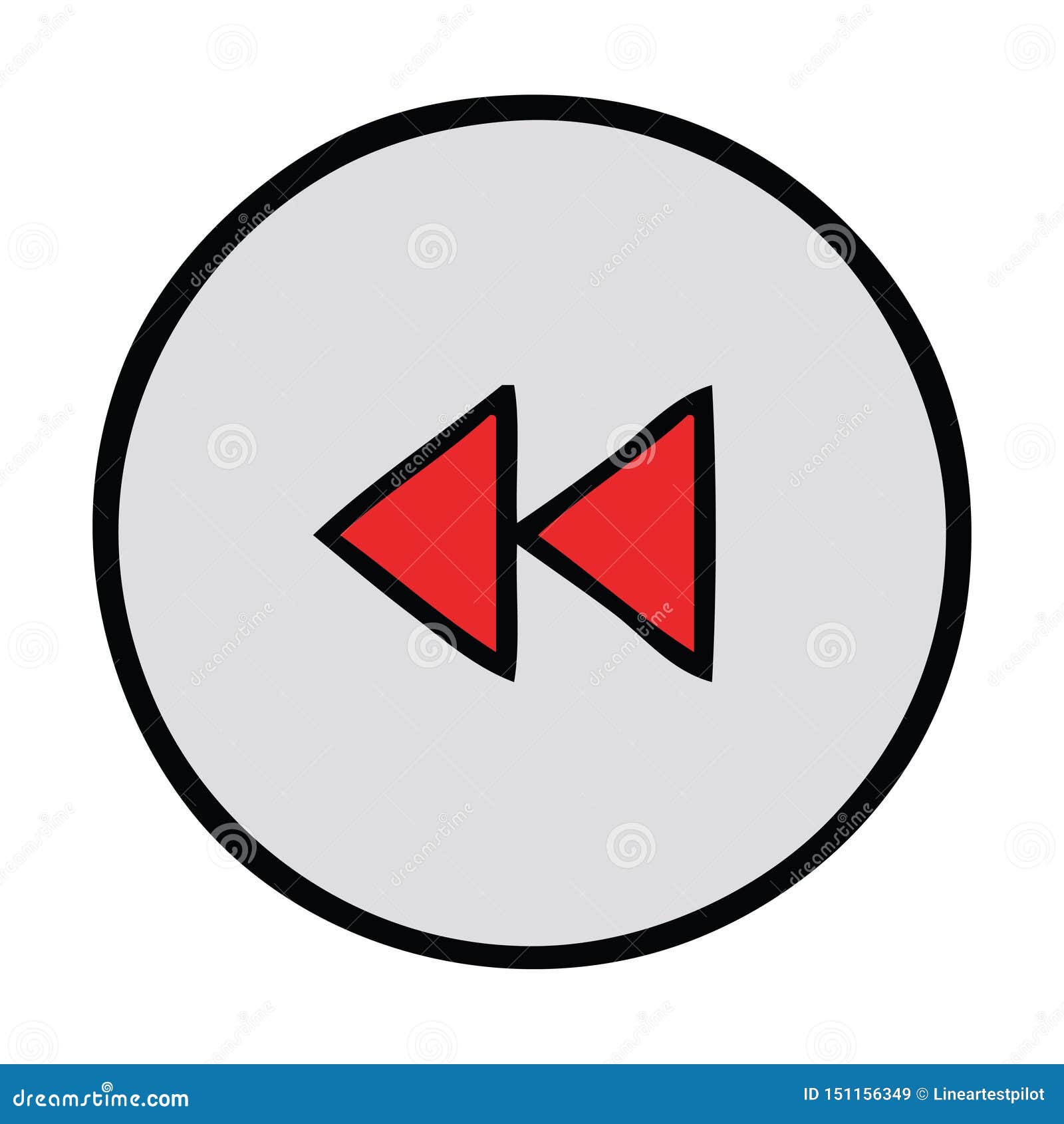 A Creative Cute Cartoon Rewind Button Stock Vector - Illustration of ...