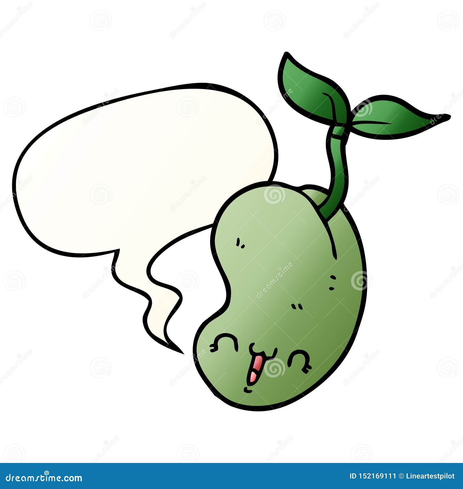 A Creative Cute Cartoon Seed Sprouting and Speech Bubble in Smooth ...