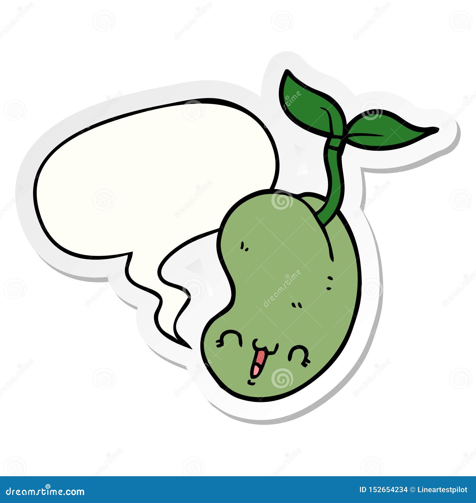 A Creative Cute Cartoon Seed Sprouting And Speech Bubble Sticker Vector ...