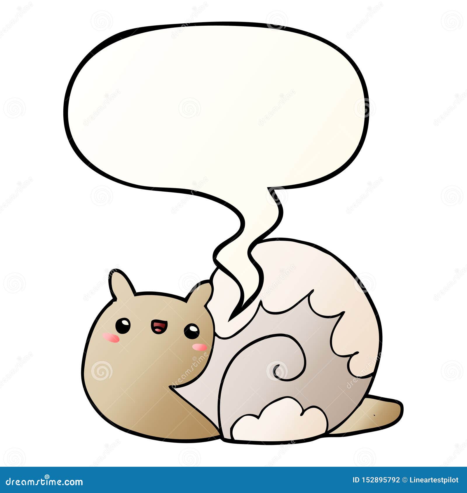 A Creative Cute Cartoon Snail and Speech Bubble in Smooth Gradient ...