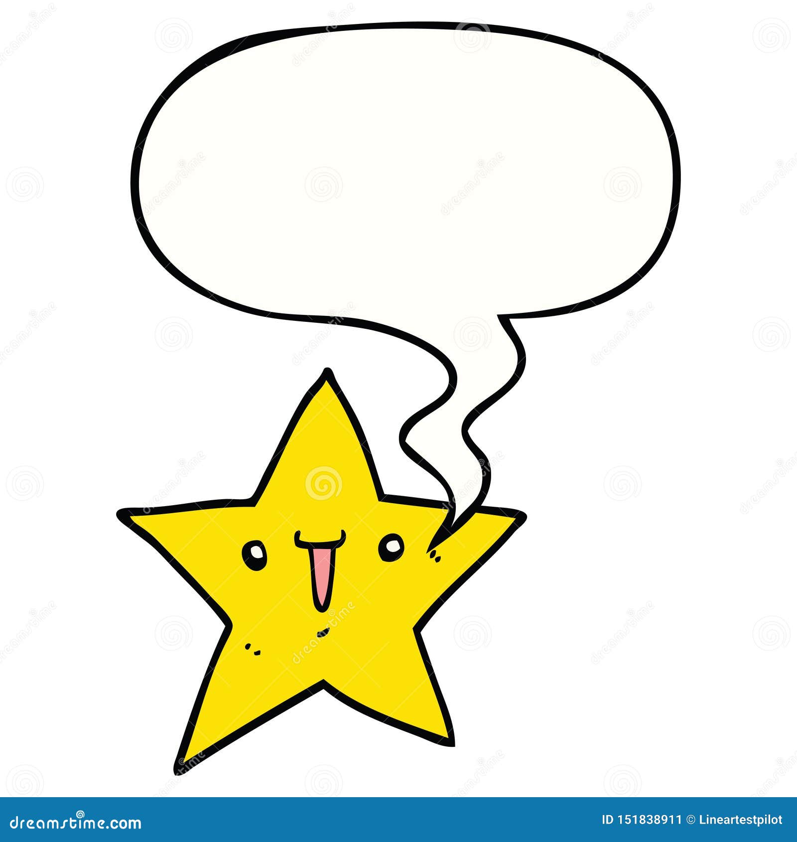 A Creative Cute Cartoon Star and Speech Bubble Stock Vector ...