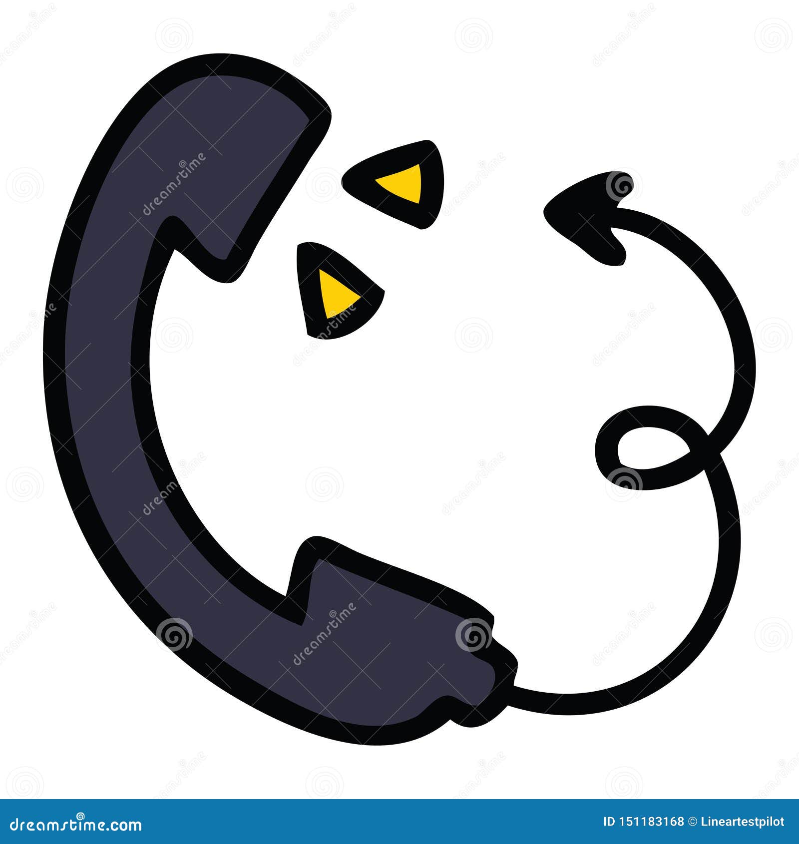 A Creative Cute Cartoon Telephone Receiver Stock Vector - Illustration ...