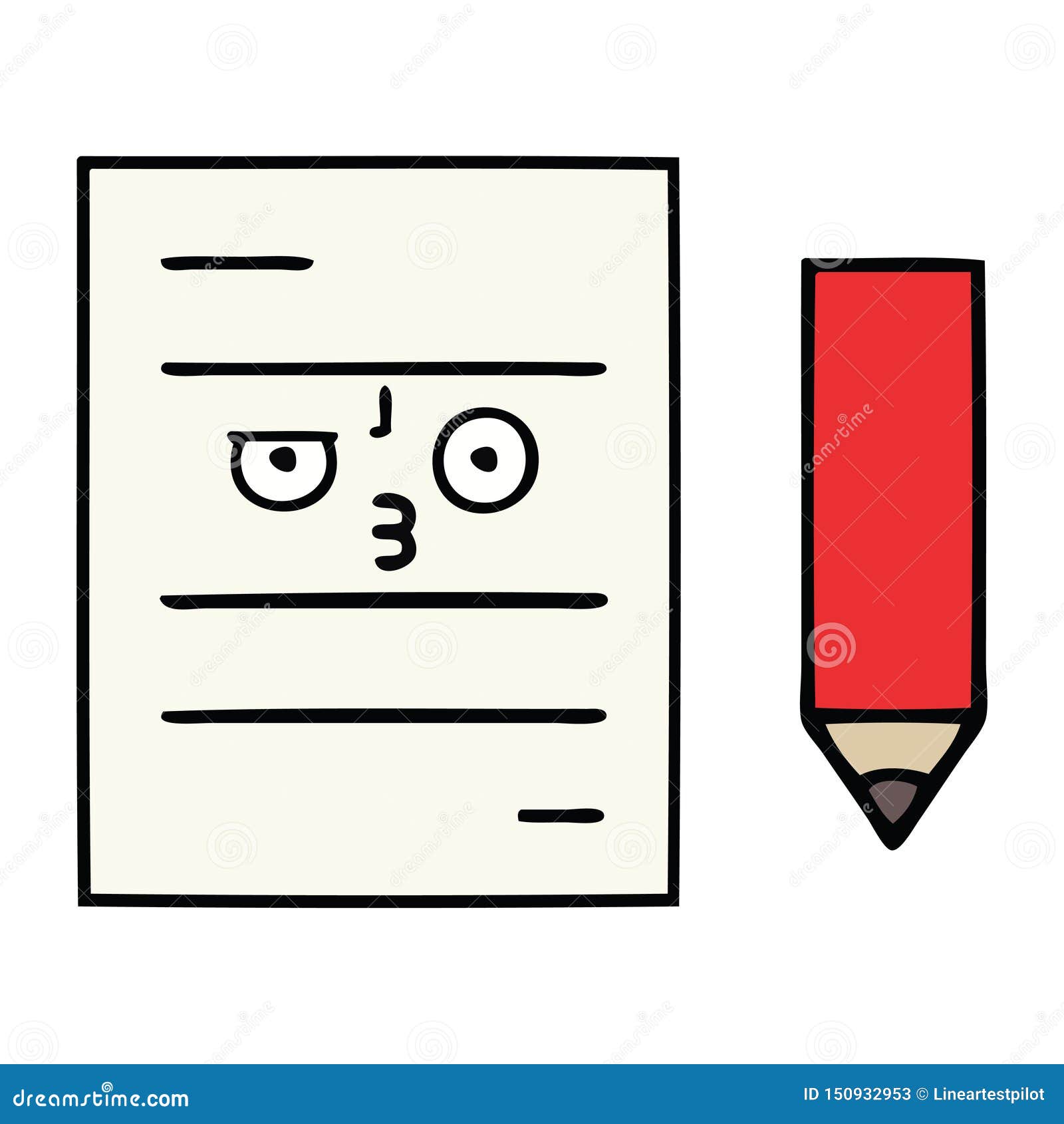 A Creative Cute Cartoon Test Paper Stock Vector - Illustration of ...