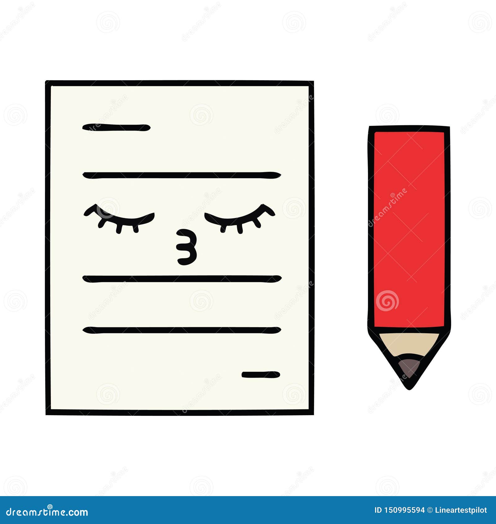 A Creative Cute Cartoon Test Paper Stock Vector - Illustration of ...