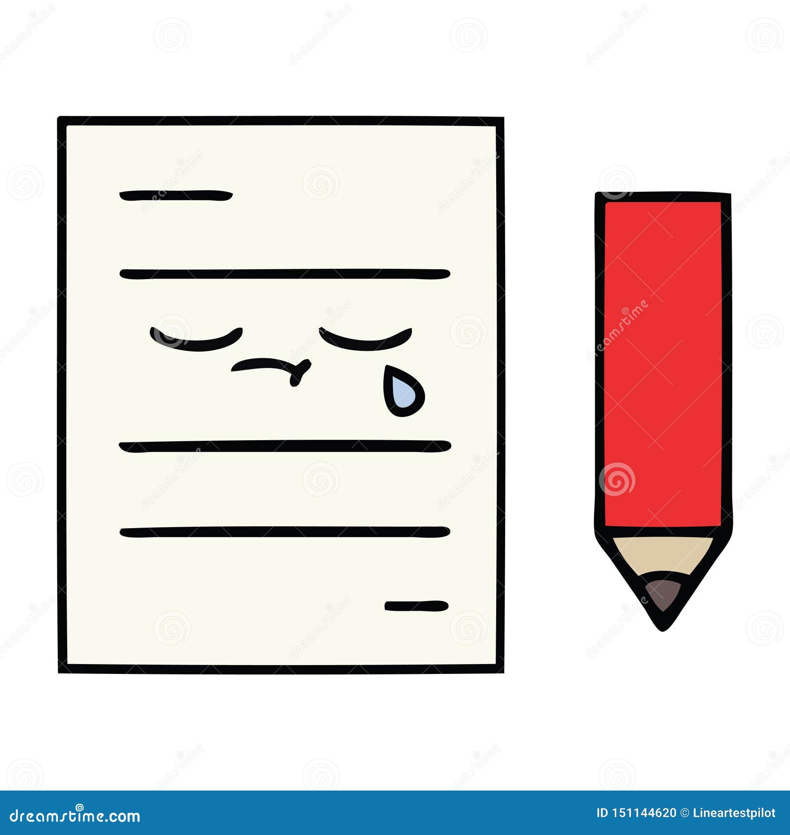 A Creative Cute Cartoon Test Paper Stock Vector - Illustration of ...