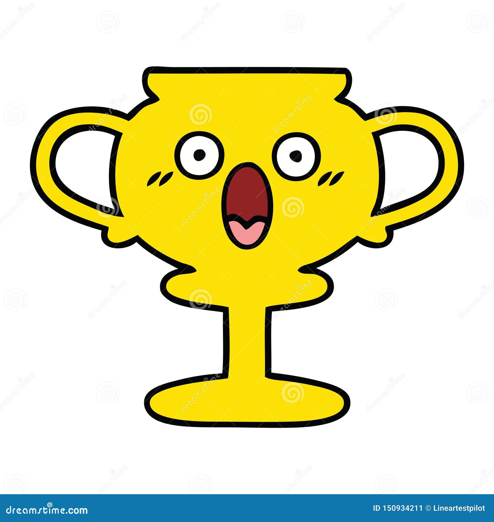 A Creative Cute Cartoon Trophy Stock Vector - Illustration of cartoon ...