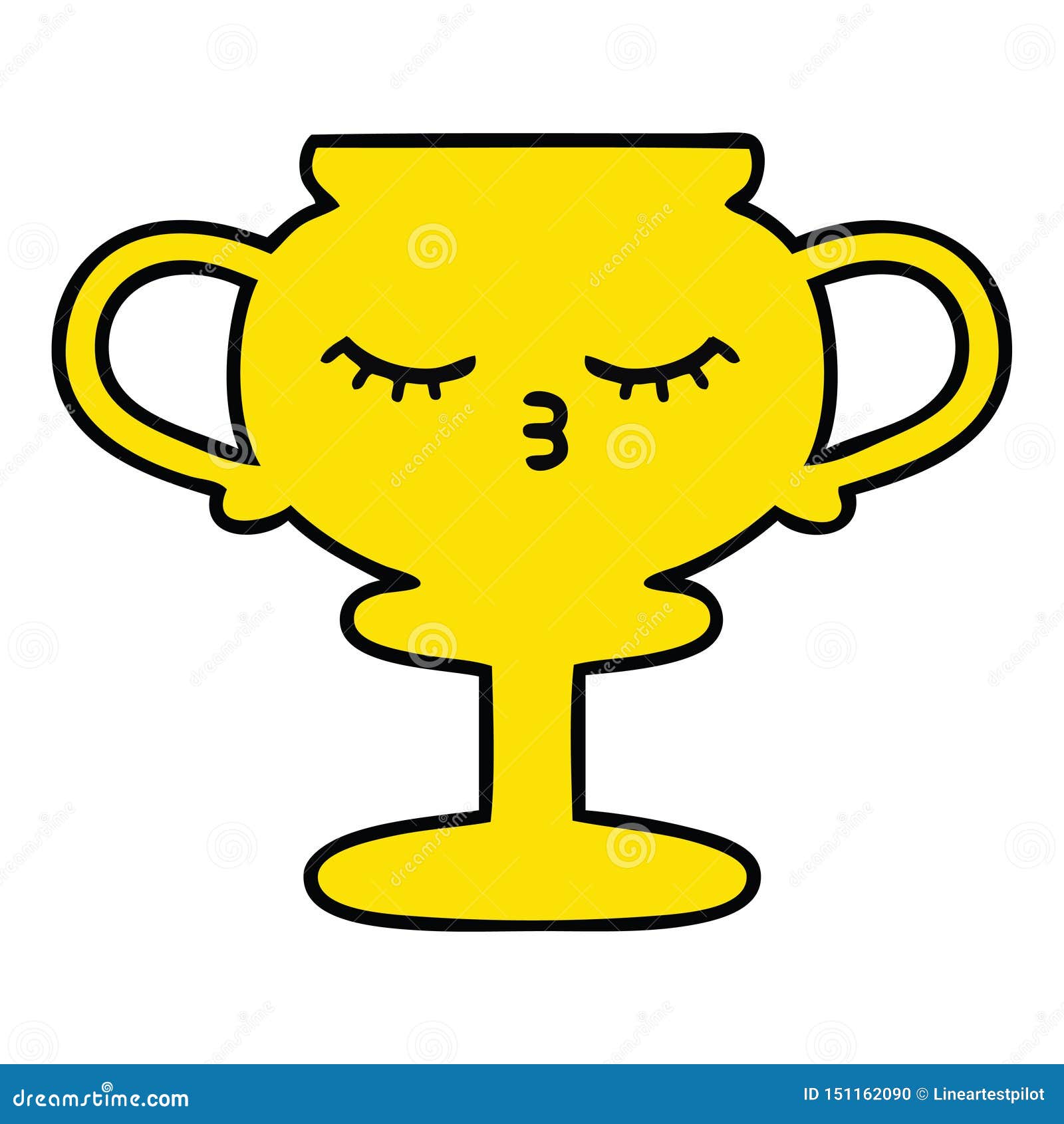 A Creative Cute Cartoon Trophy Stock Vector - Illustration of cartoon ...