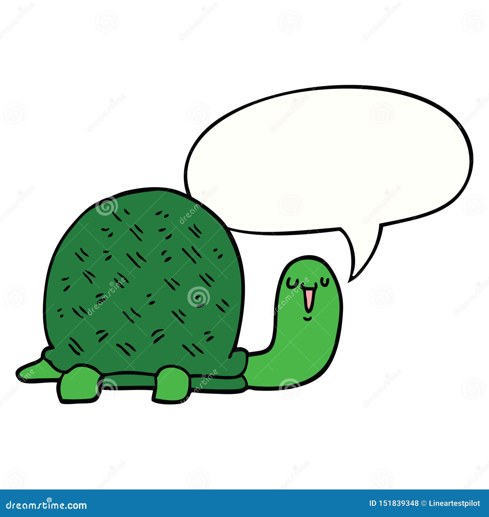 A Creative Cute Cartoon Turtle and Speech Bubble Stock Vector ...