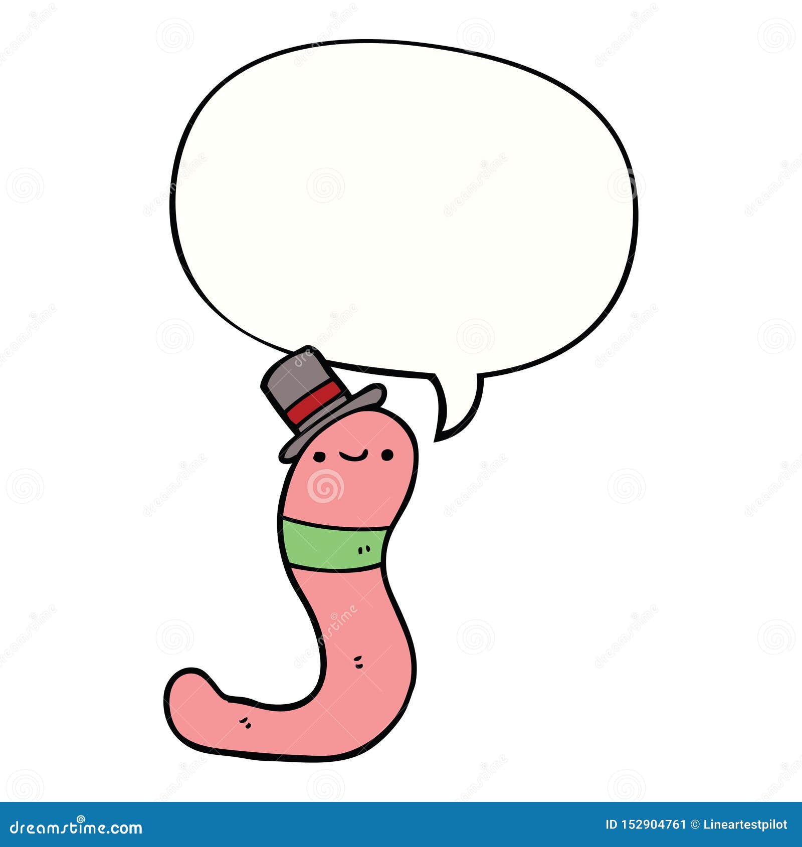 A Creative Cute Cartoon Worm and Speech Bubble Stock Vector ...