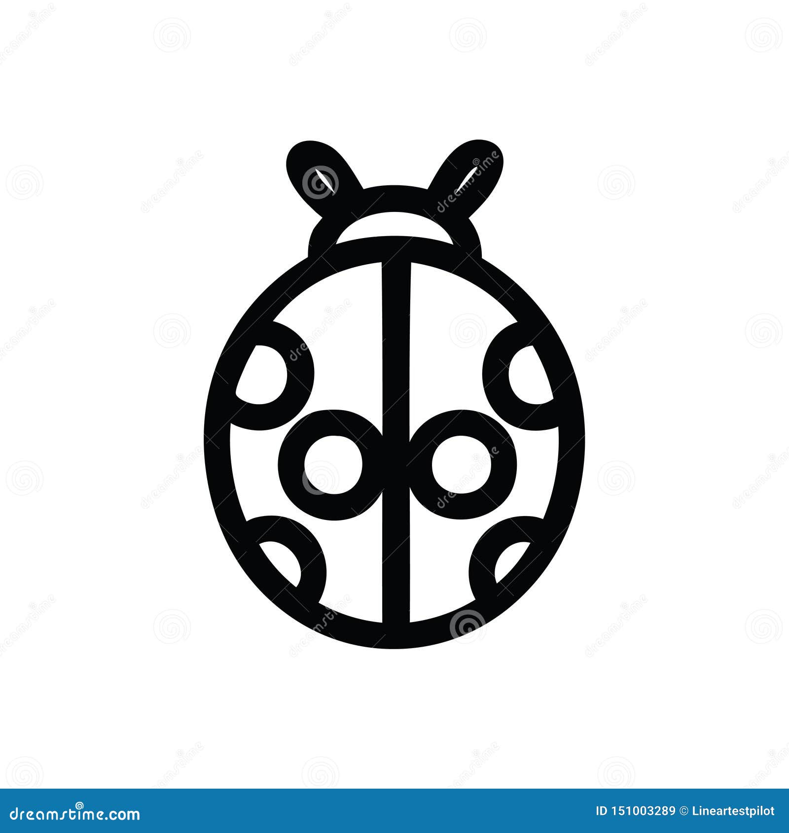 A Creative Cute Ladybug Icon Stock Vector - Illustration of line ...