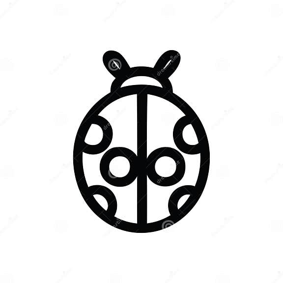 A Creative Cute Ladybug Icon Stock Vector - Illustration of line ...