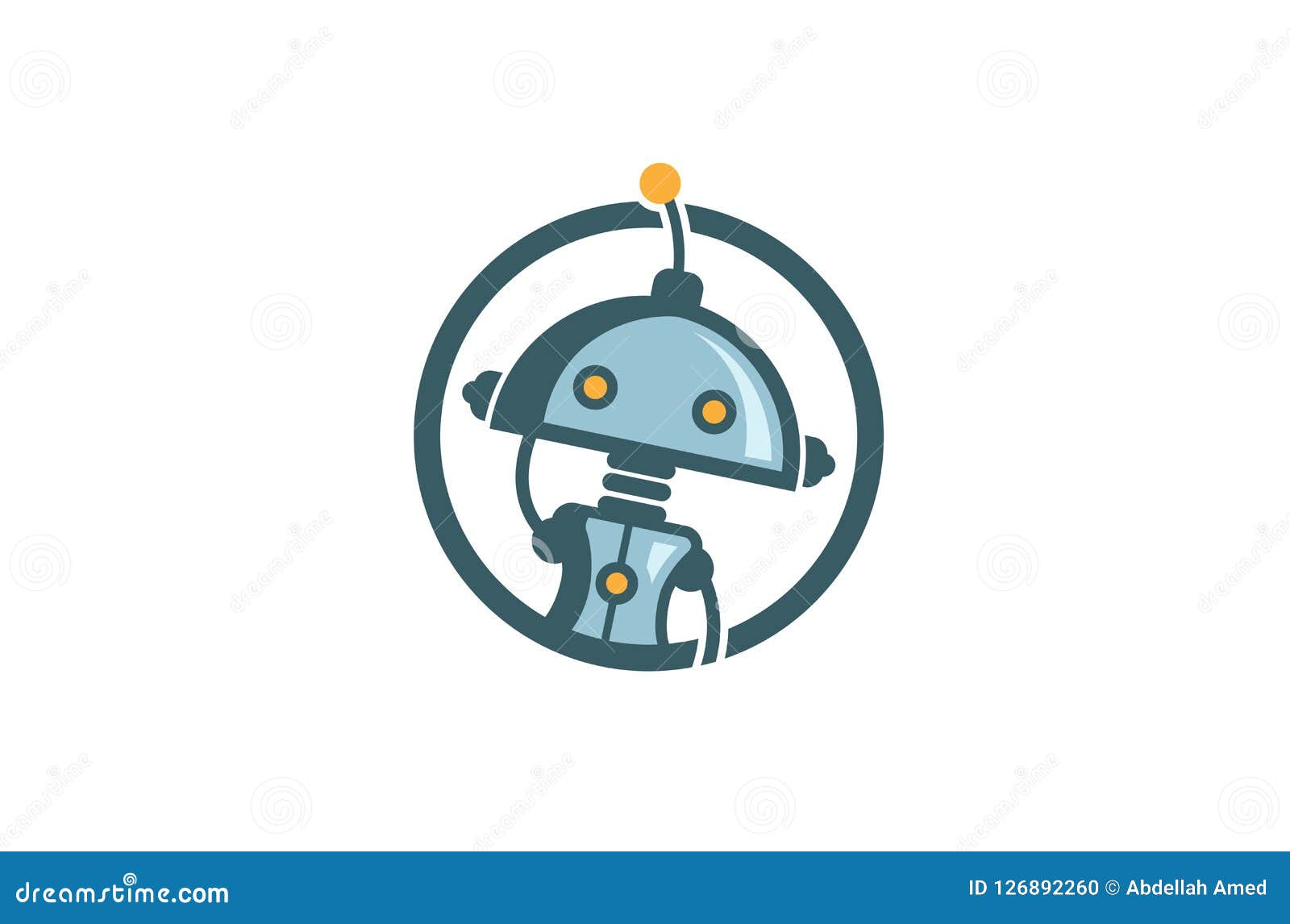 Creative Cute Robot Circle Logo Stock Vector - Illustration of design ...