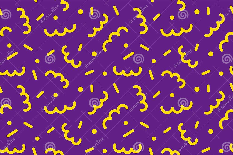 Creative Cute Squiggle Print with Colored Abstract Squiggles. Seamless ...