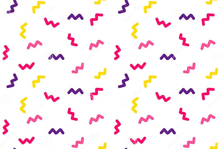 Creative Cute Squiggle Print with Colored Abstract Squiggles. Seamless ...