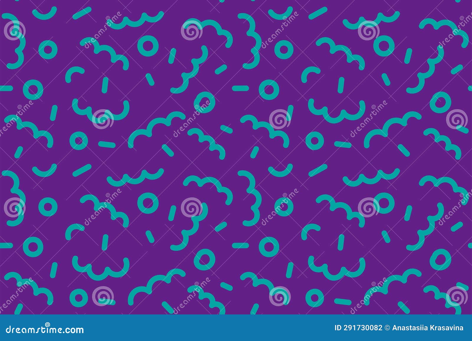 Creative Cute Squiggle Print with Colored Abstract Squiggles. Seamless ...