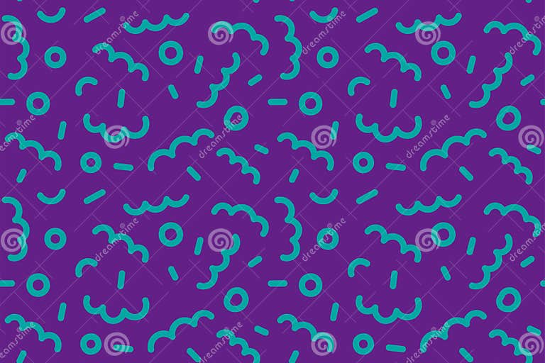 Creative Cute Squiggle Print with Colored Abstract Squiggles. Seamless ...