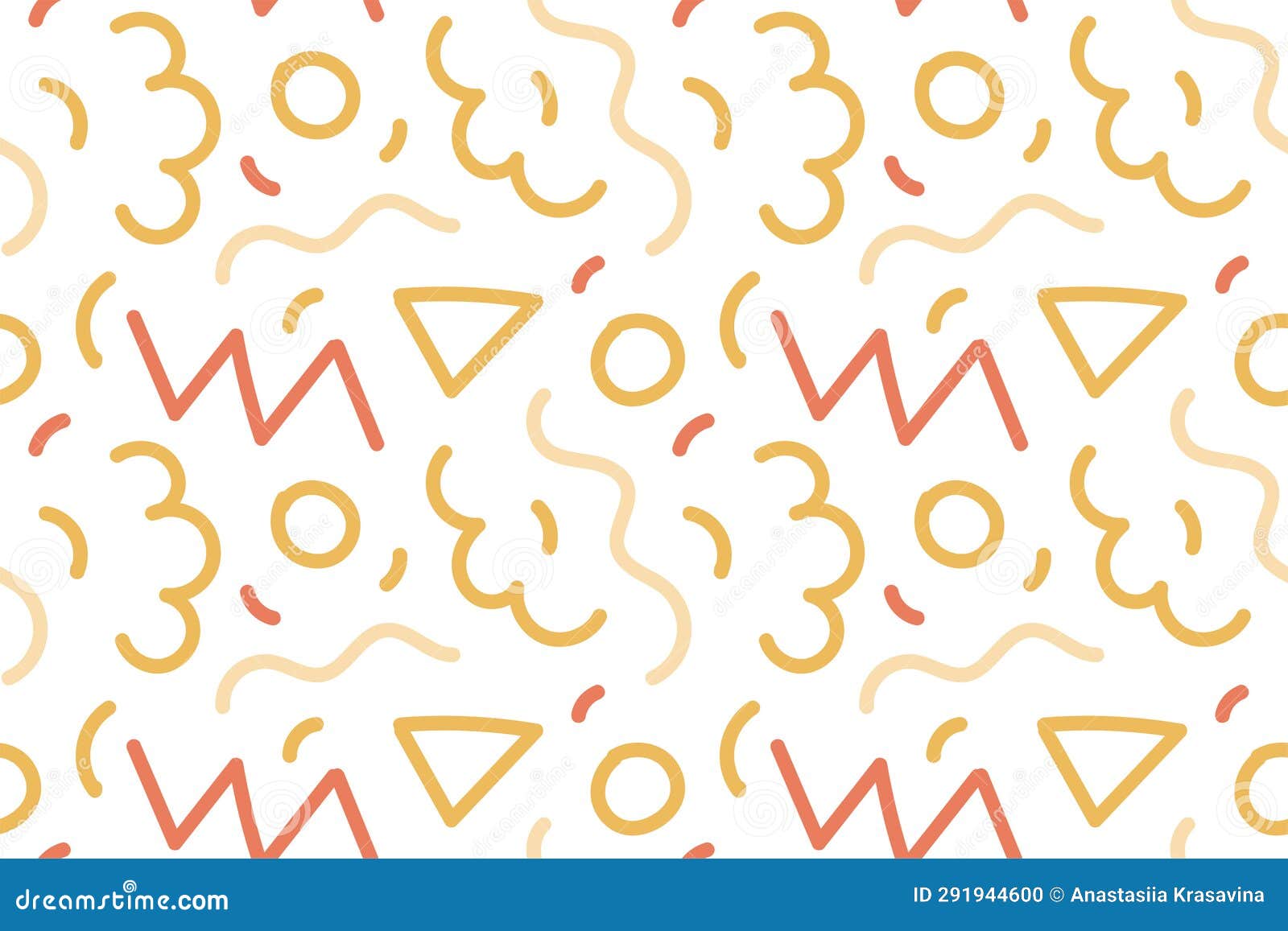 Creative Cute Squiggle Print with Colored Abstract Squiggles. Seamless ...