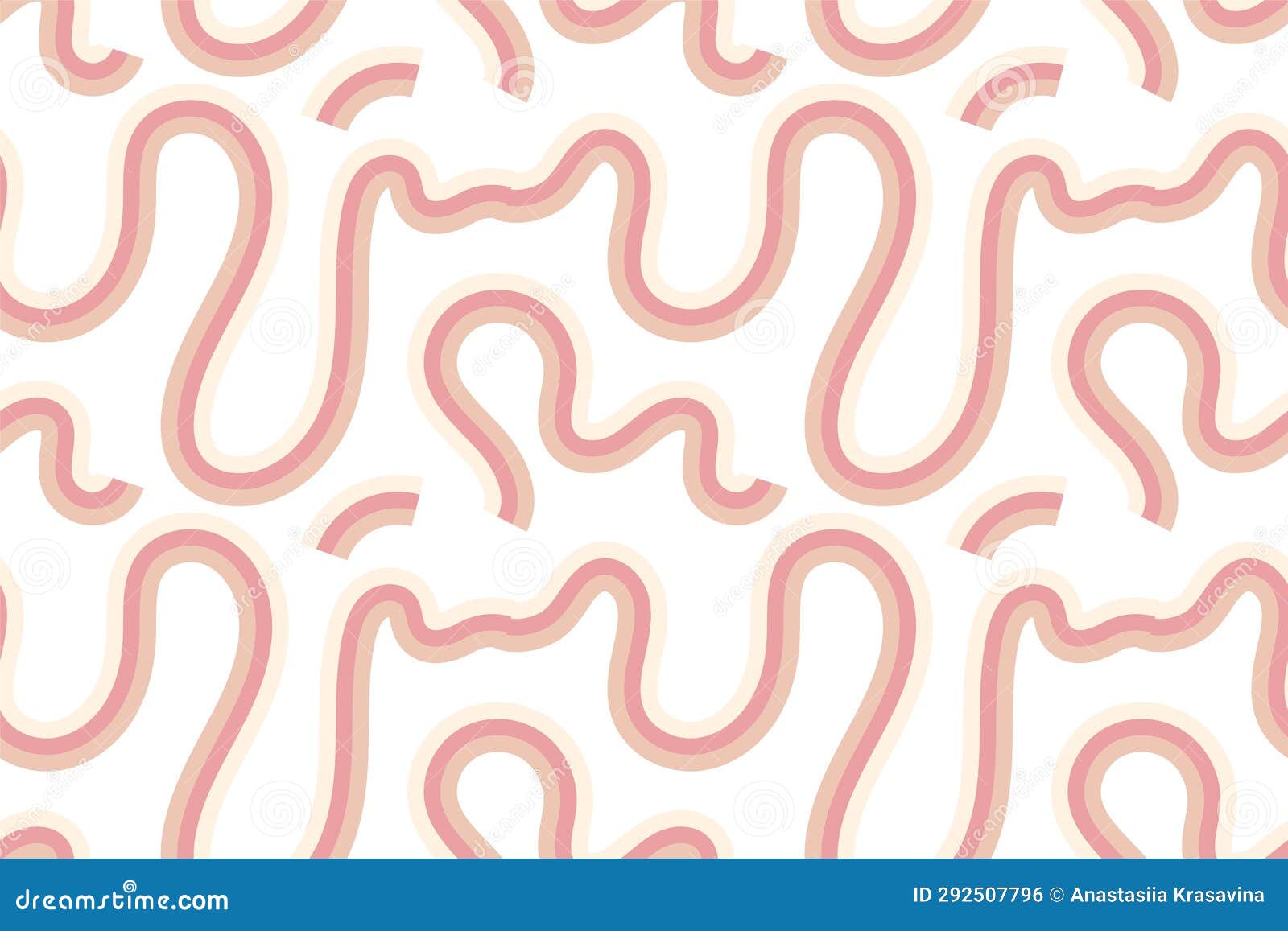 Creative Cute Squiggle Print with Colored Abstract Squiggles. Seamless ...
