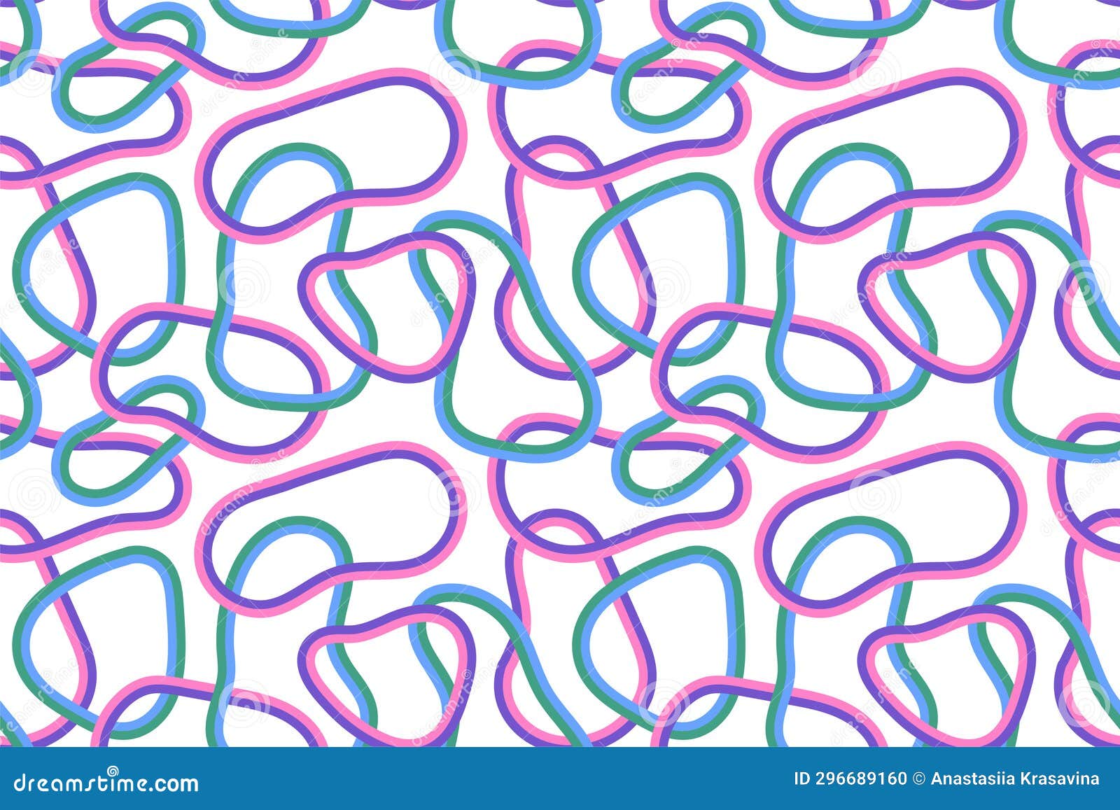 Creative Cute Squiggle Print with Colored Abstract Squiggles. Seamless ...