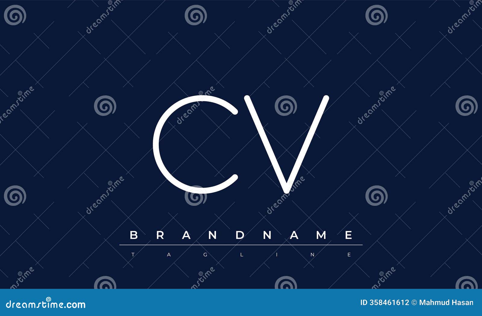 Creative CV Letter Initial Logo Vector Image Stock Vector ...