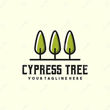 Creative Cypress Tree Logo Design Stock Illustration - Illustration of ...