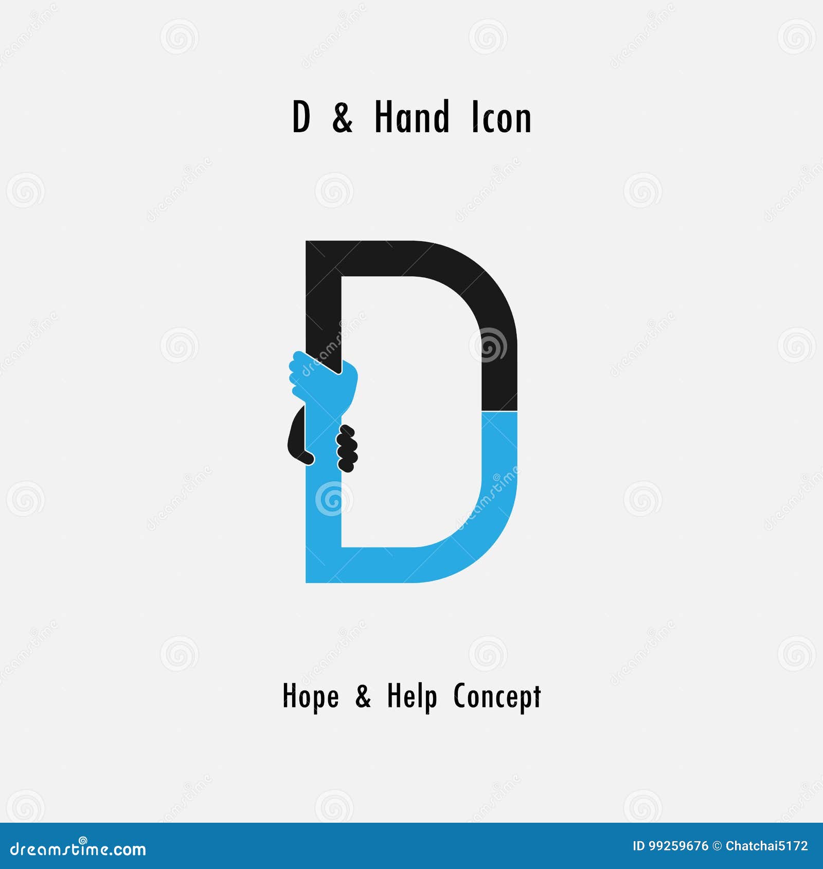 Creative D- Alphabet Icon Abstract and Hands Icon Design Vector Stock ...