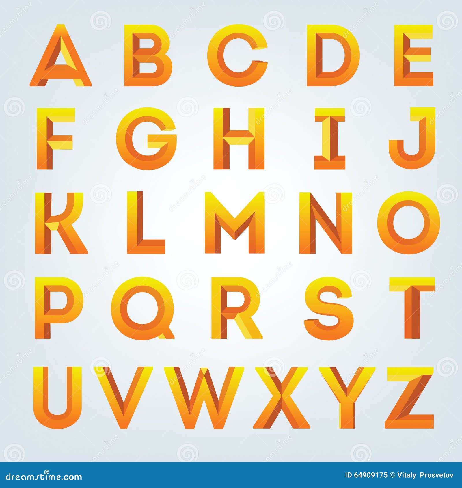 Creative 3D alphabet set. stock vector. Illustration of geometric ...