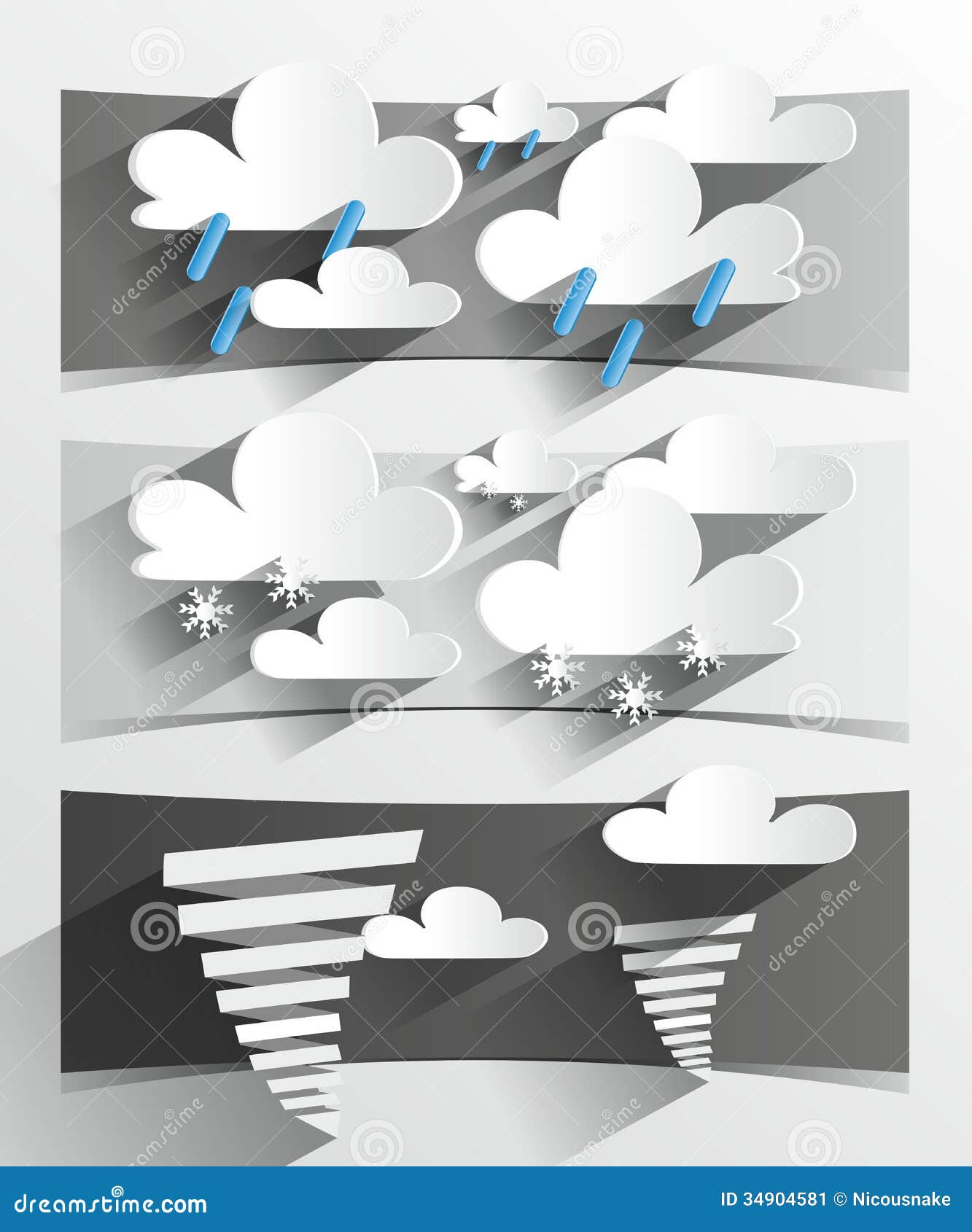 Creative 3D Cartoon Weather Banners Stock Vector - Illustration of ...