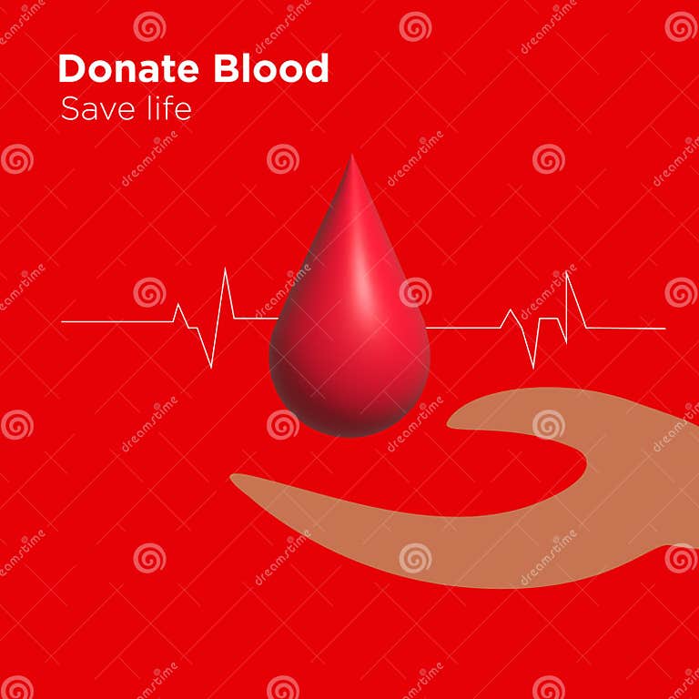 Creative 3d Donate Blood Save Life Poster Stock Illustration ...