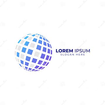 Creative 3d Globe Logo Design Vector Symbol Icon. Creative Globe Tech ...