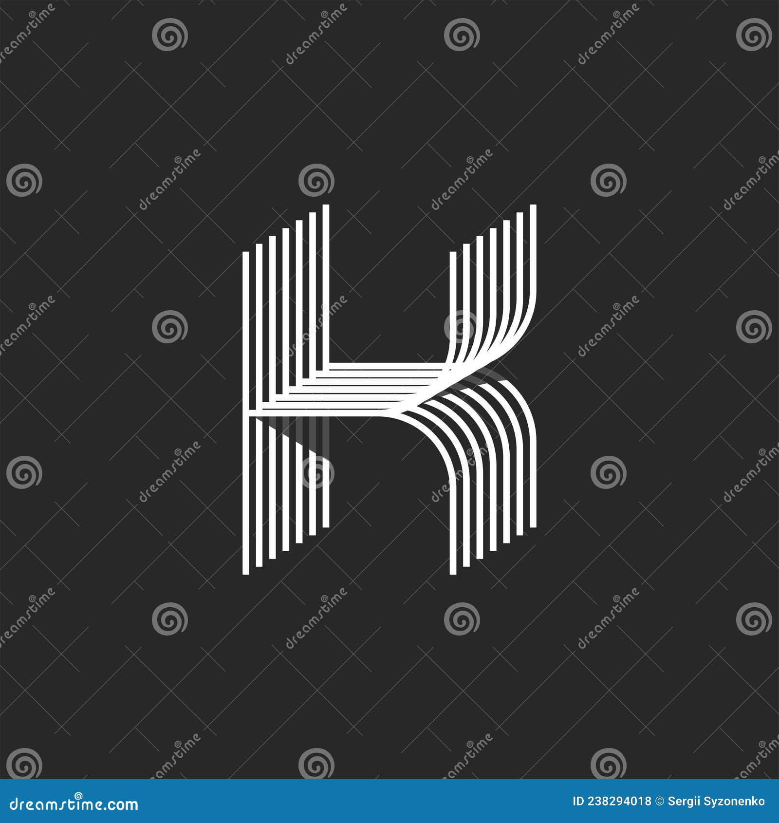 Creative 3d Letter K Logo Monogram, Isometric Parallel Lines Shapes ...