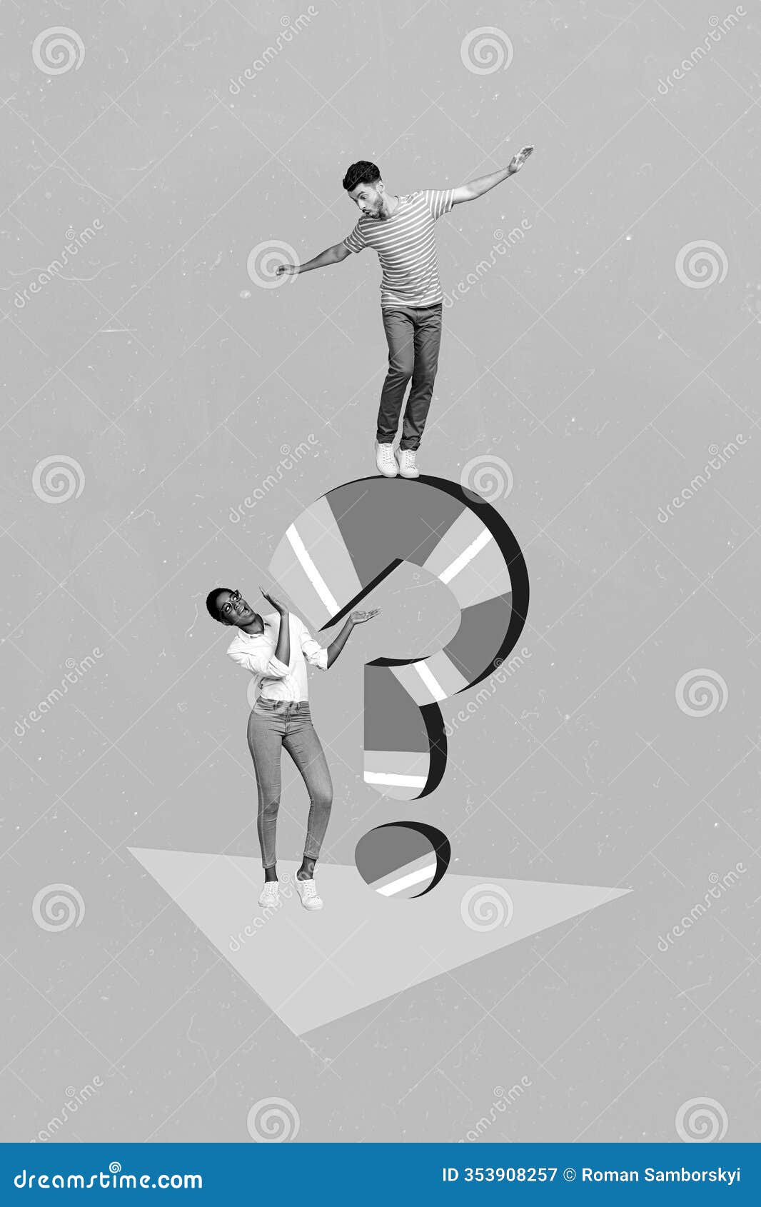 Creative 3d Photo Collage Artwork Graphics Painting of Questioned Guy ...