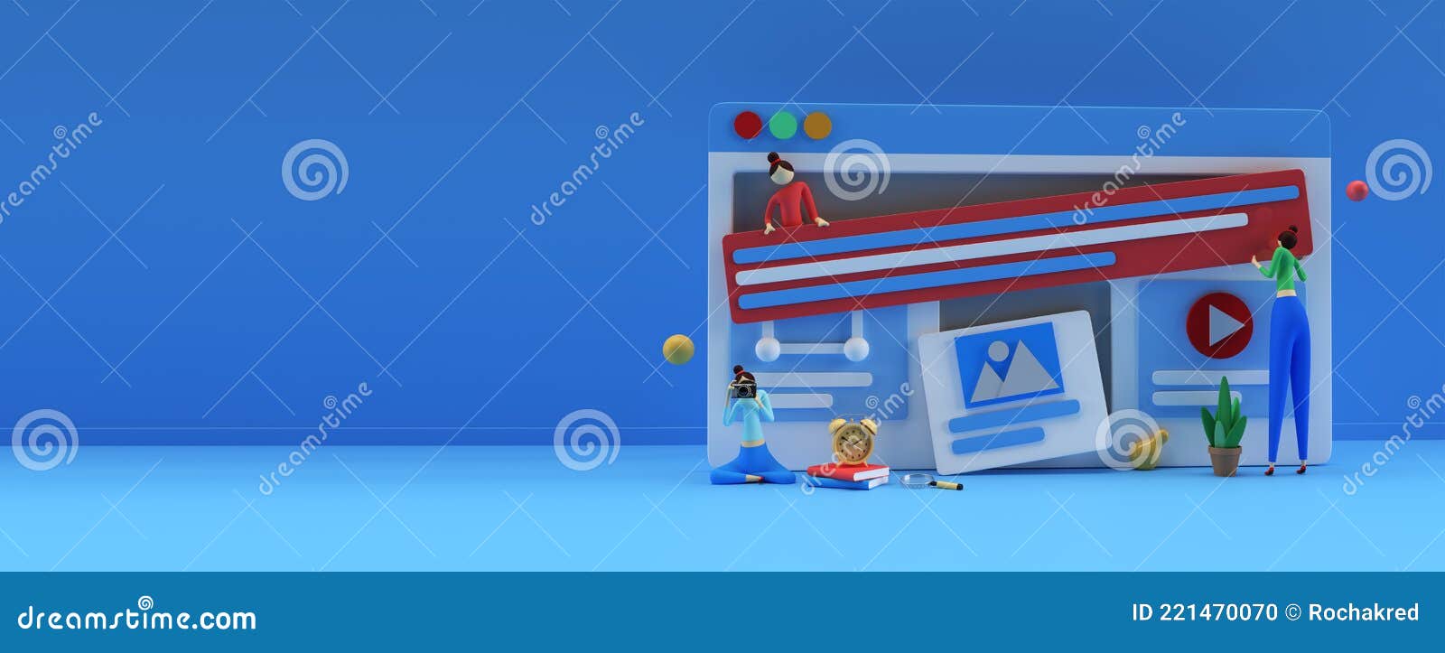 Creative 3D Render Design for Web Development Banner, Marketing ...