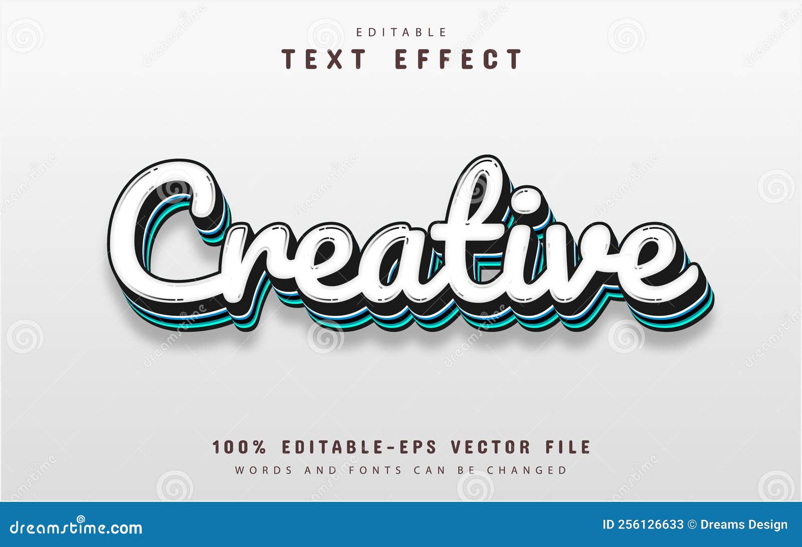 Creative 3d text effect stock vector. Illustration of banner - 256126633