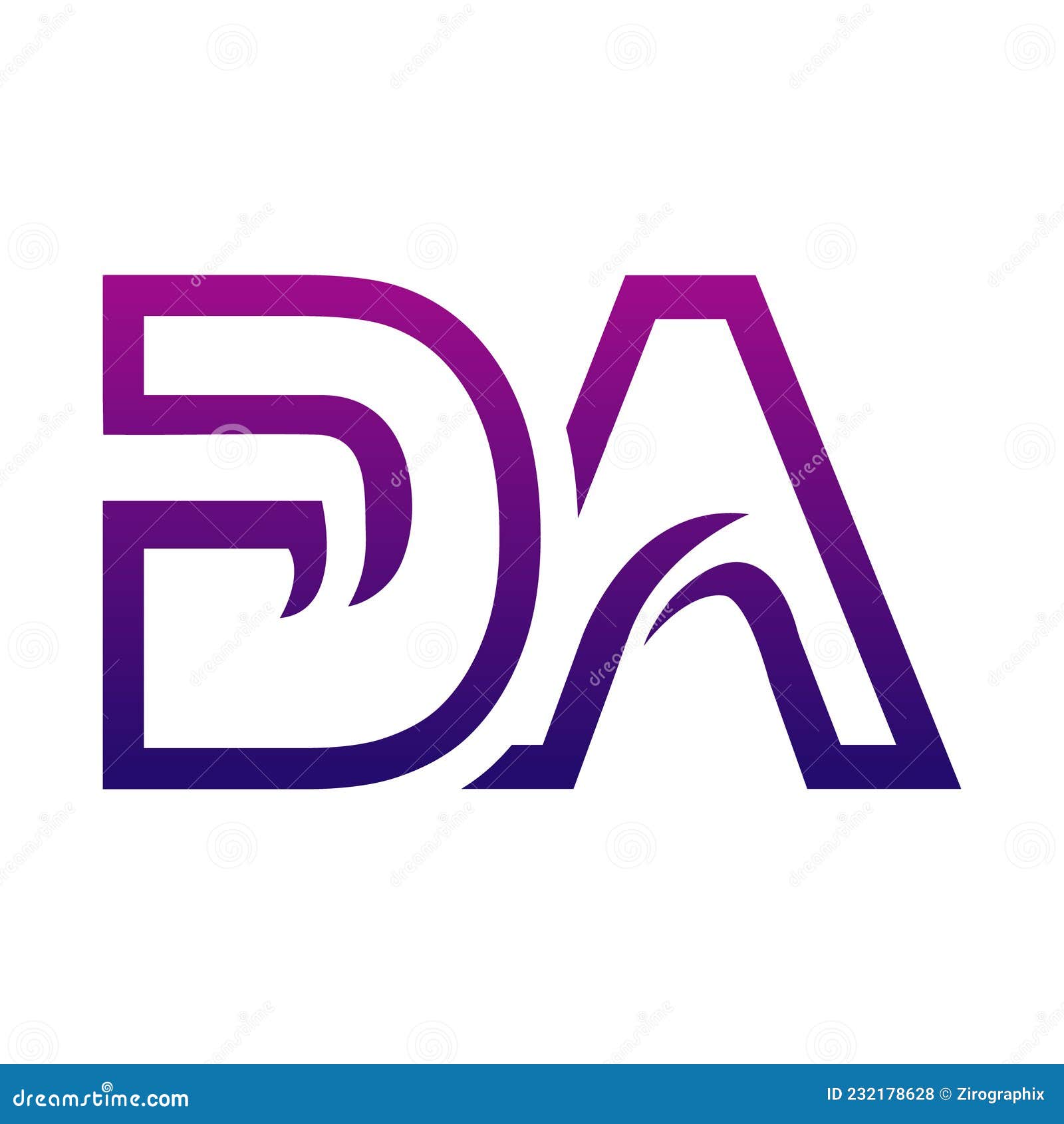 Creative DA Logo Icon Design Stock Vector - Illustration of formatn ...