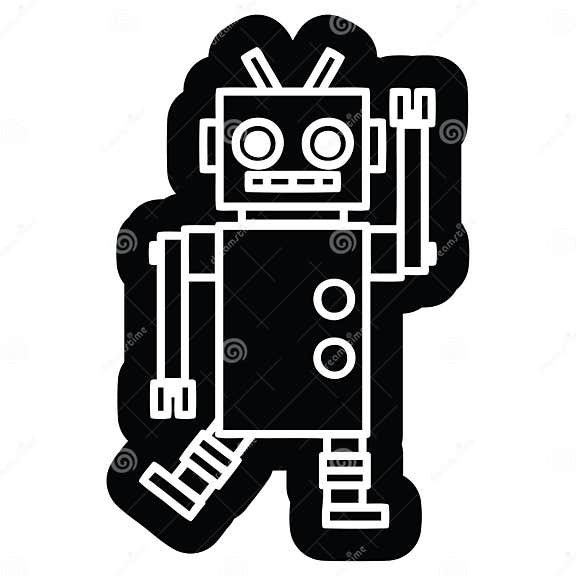 A Creative Dancing Robot Icon Stock Vector - Illustration of icon ...
