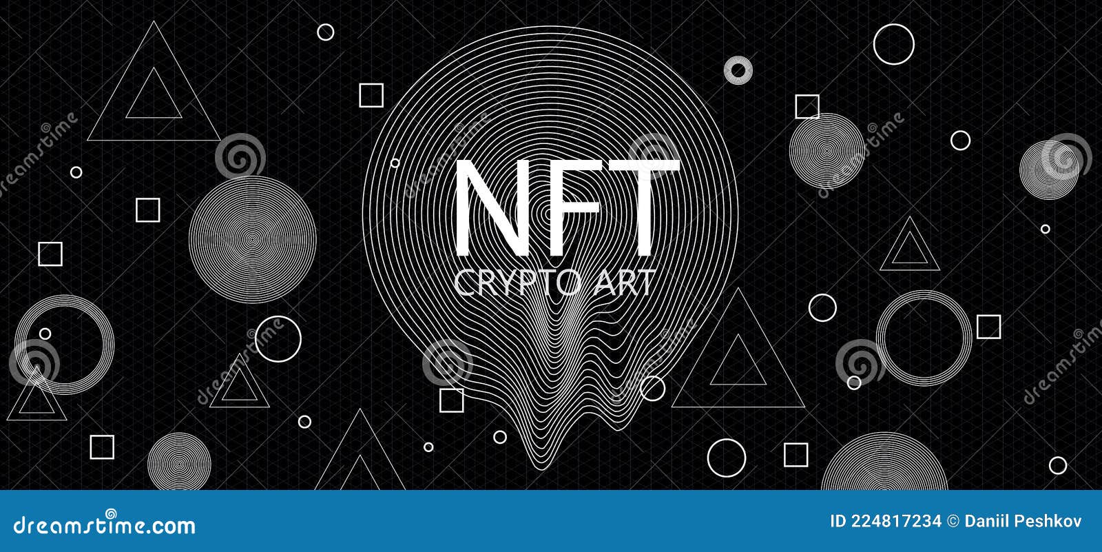 Creative Dark Crypto Art Texture. Non-fungible Token Concept Stock ...