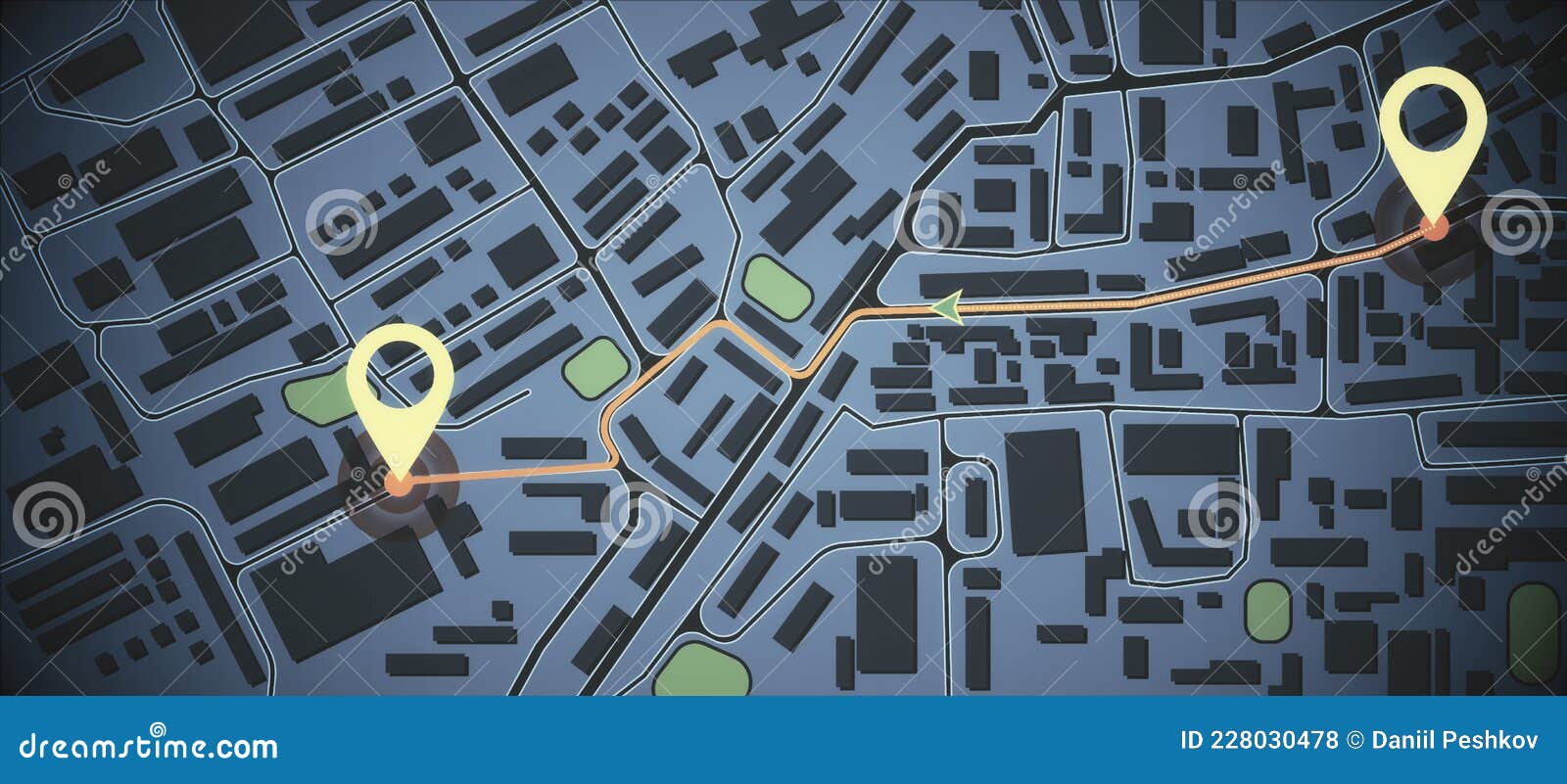 Creative Dark Map Background with Location Marks. GPS, Innovation and ...