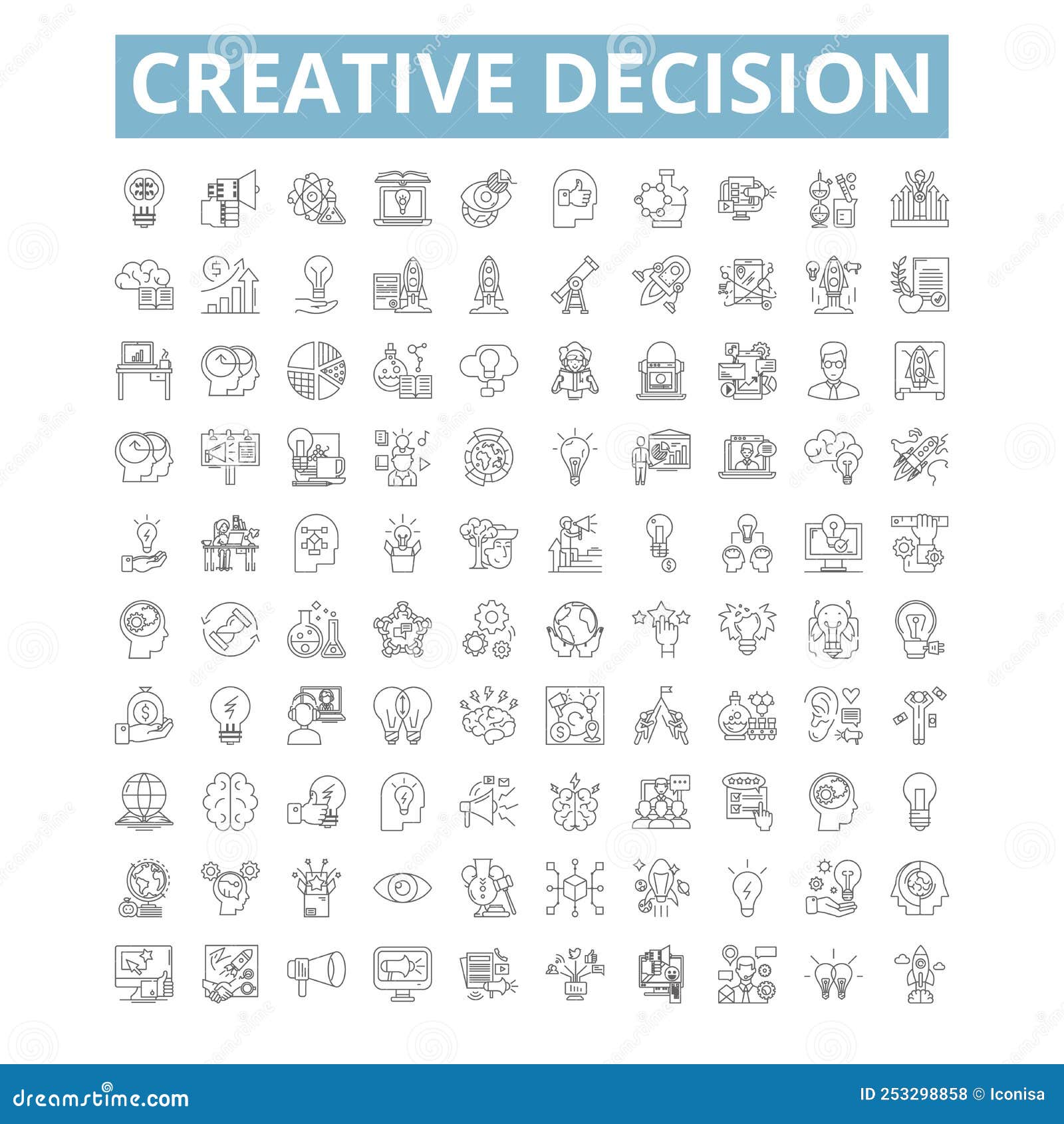 Creative Decision Icons, Line Symbols, Web Signs, Vector Set, Isolated ...