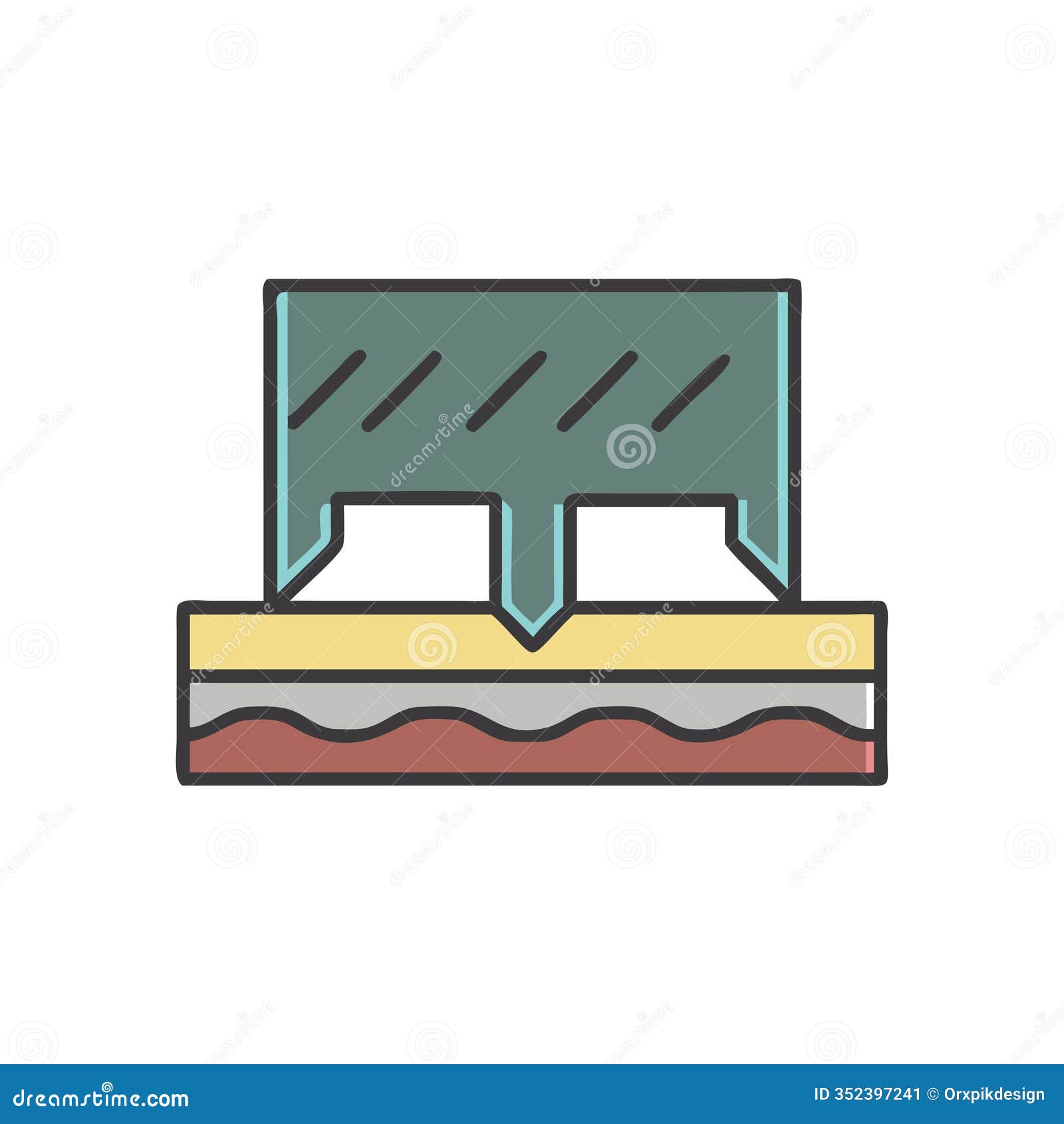 Creative Deck Footing Illustration For Construction Design Cartoon ...