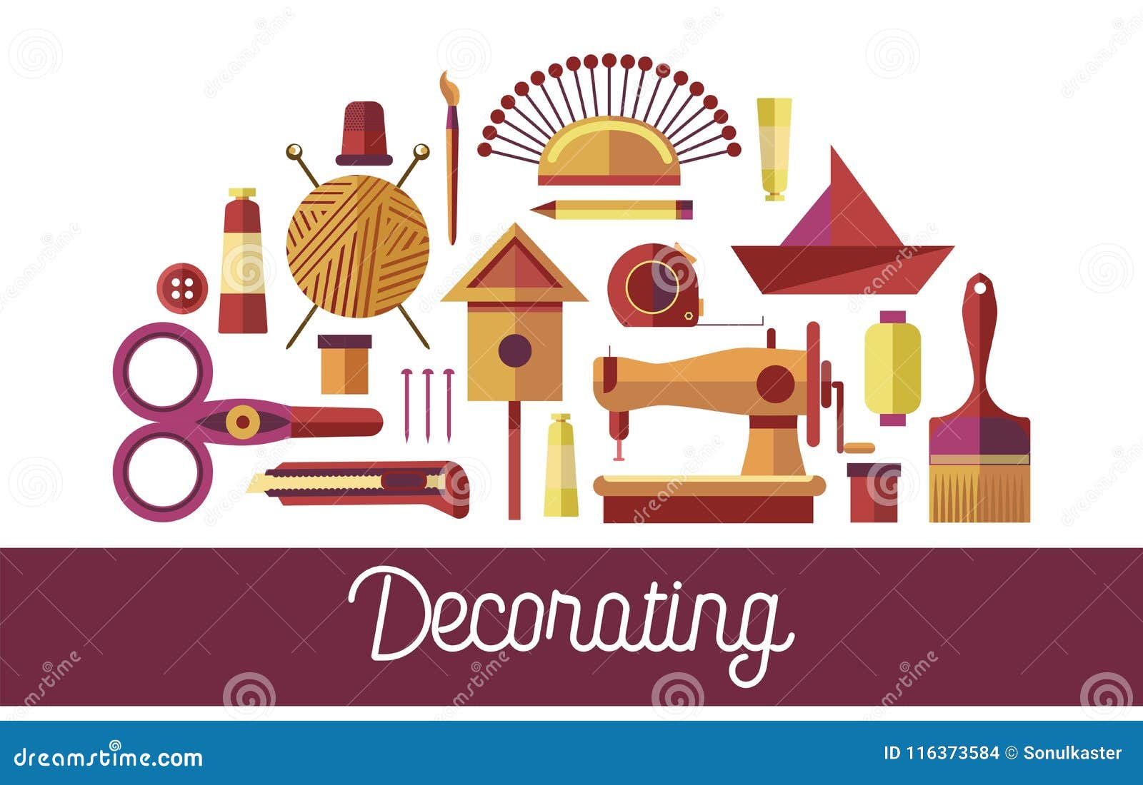 Creative Decoration Art Vector Handicraft Tools Stock Vector ...