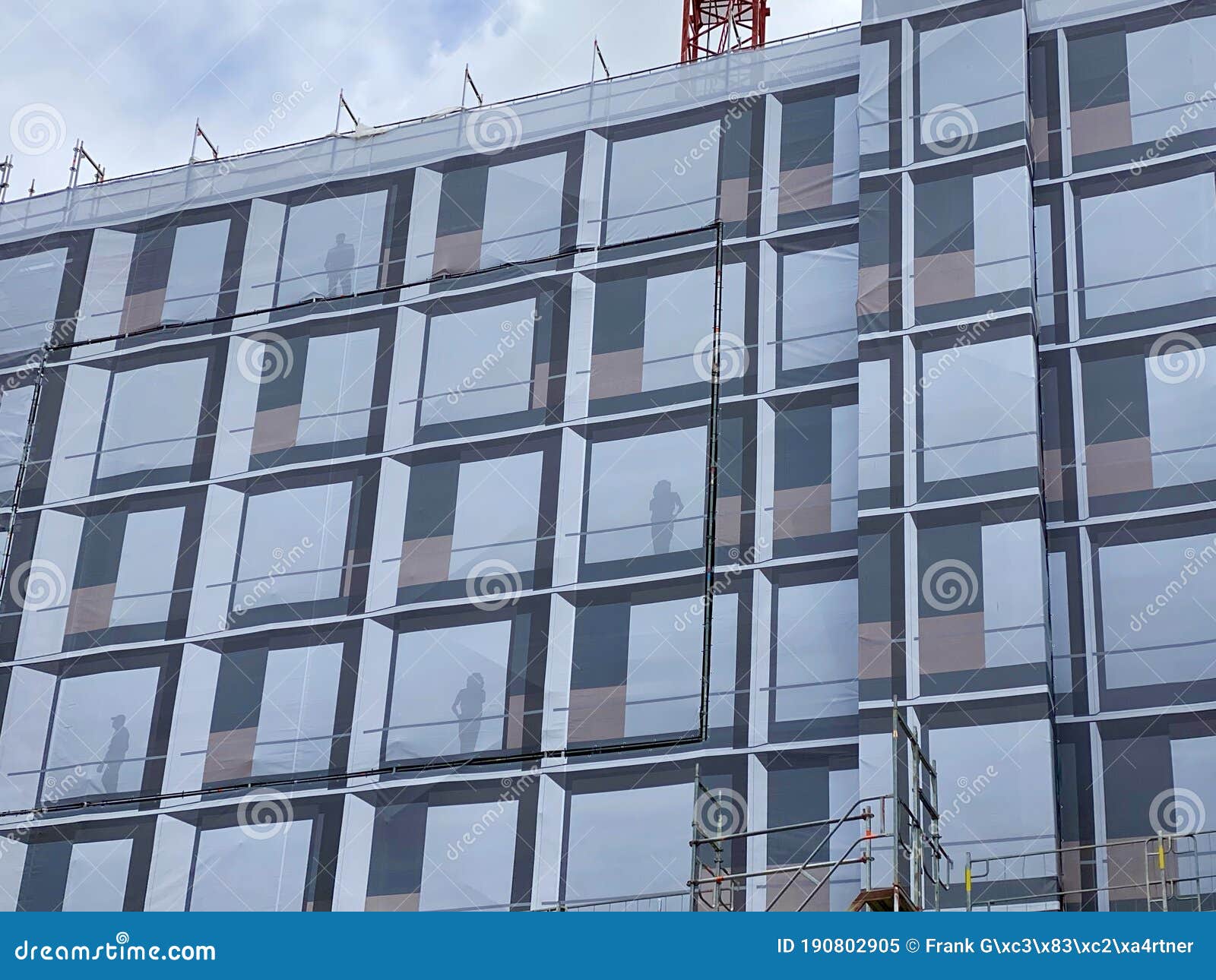 Scaffolding And Cladding On Mid-Rise Construction Site Stock ...