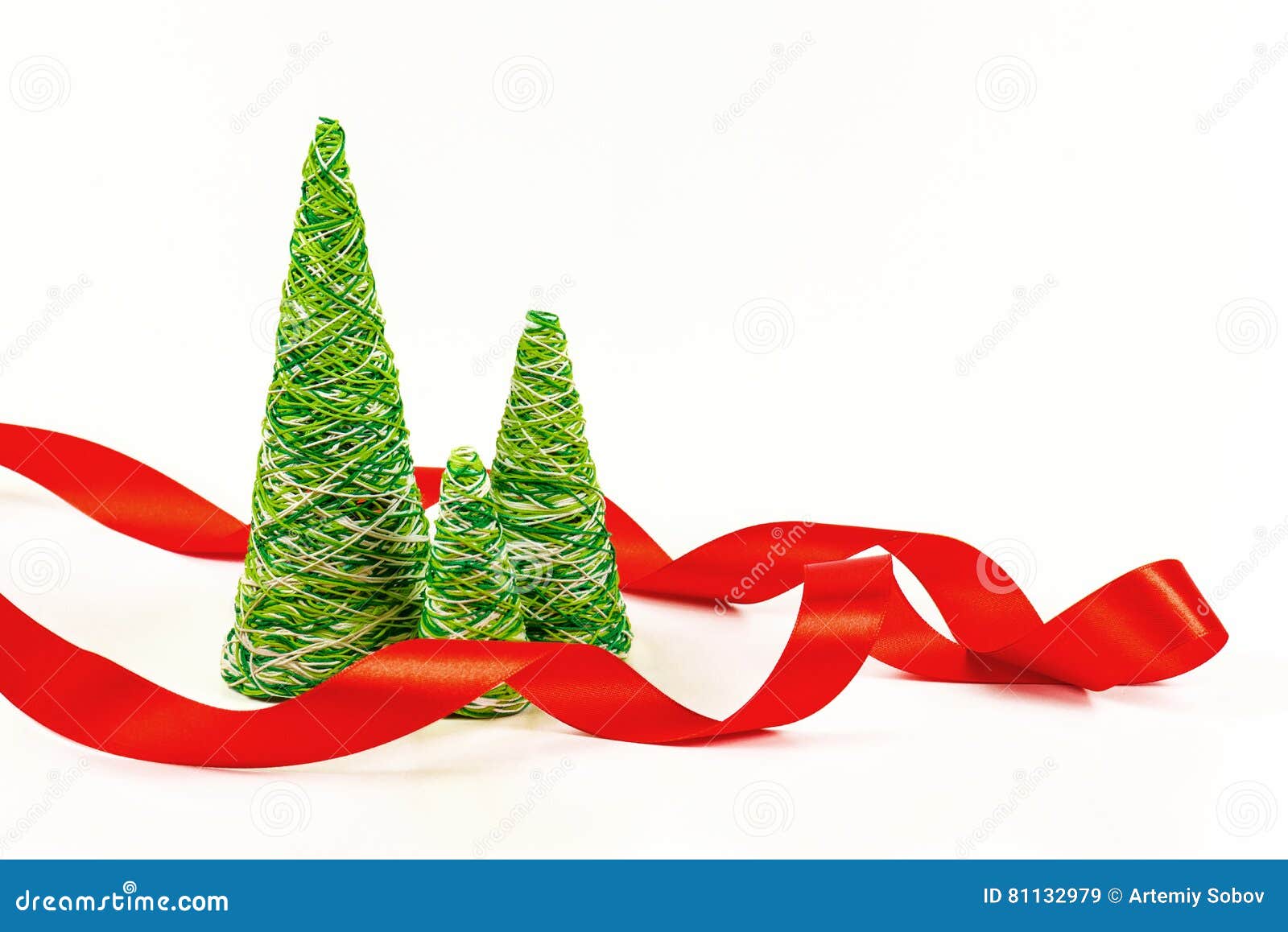 Creative Decorative New Year Tree of Handwork from Colored Thread Stock ...