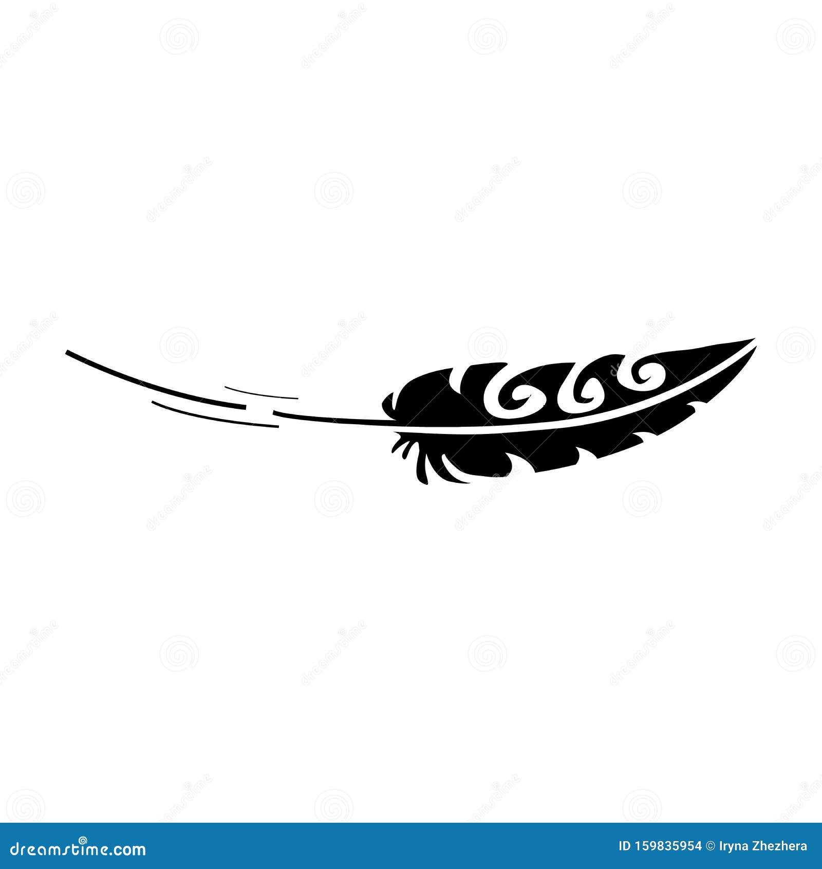 Creative Decorative Writing Feather Icon, Flat Design. Symbol of ...
