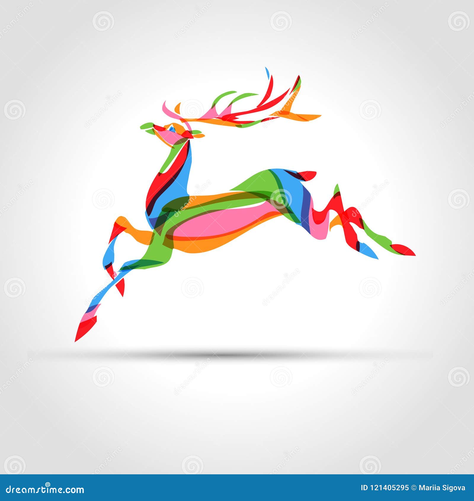 Creative Deer Color Silhouette Stock Vector - Illustration of isolated ...
