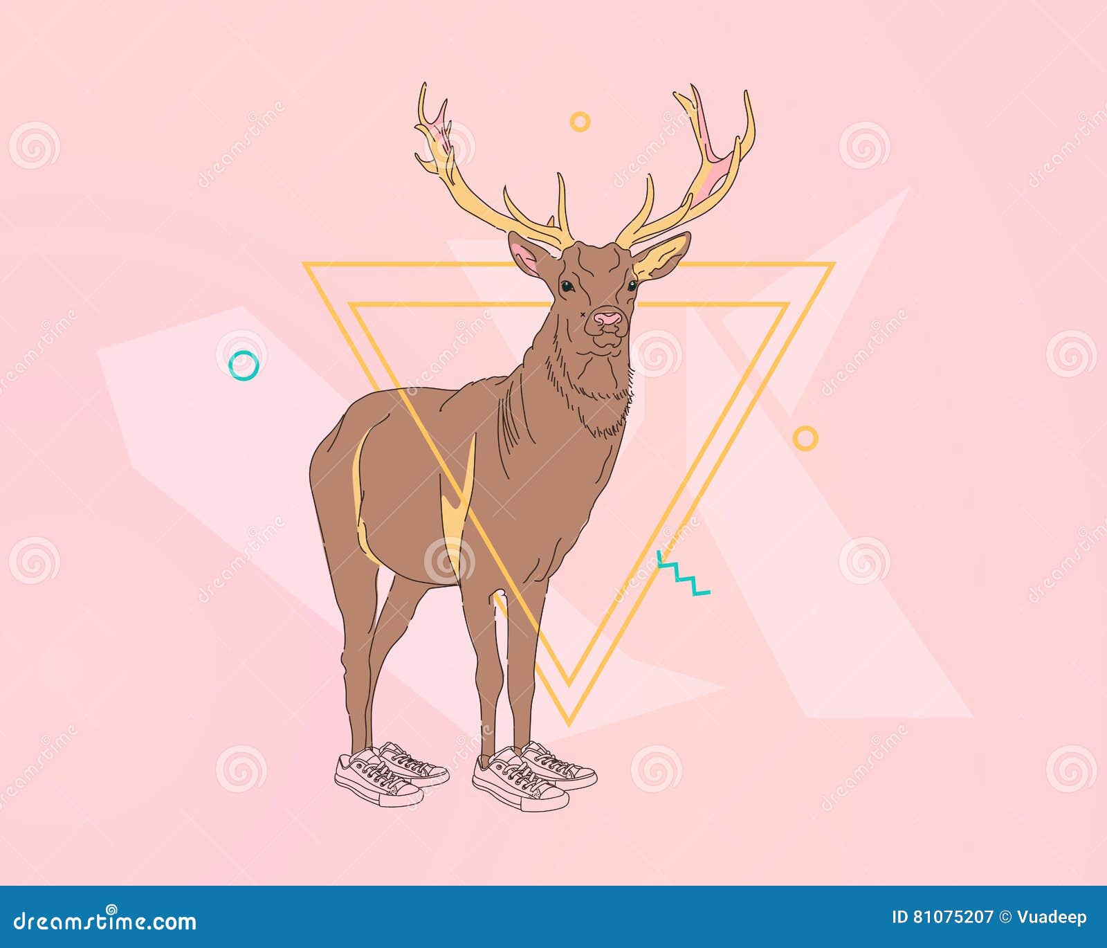 Creative Deer Logo Design. Cartoon Vector | CartoonDealer.com #97336681
