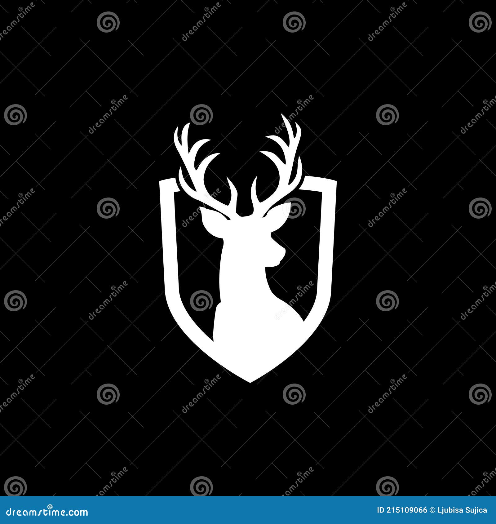 Creative Deer Shield Logo Isolated on Dark Background Stock Vector ...