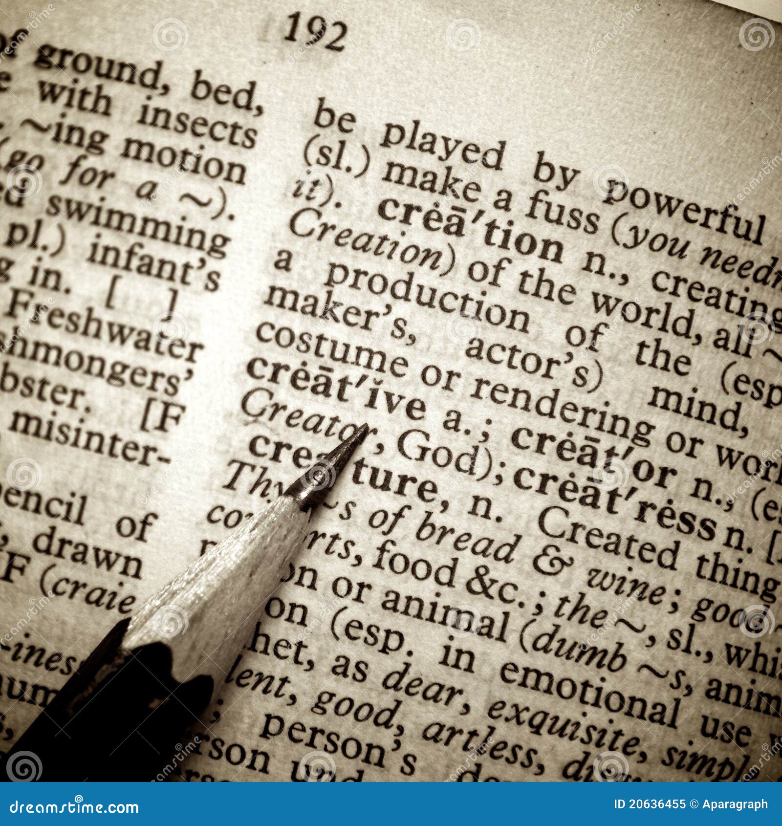 Creative Definition Pointed Out by Pencil Stock Image - Image of ...