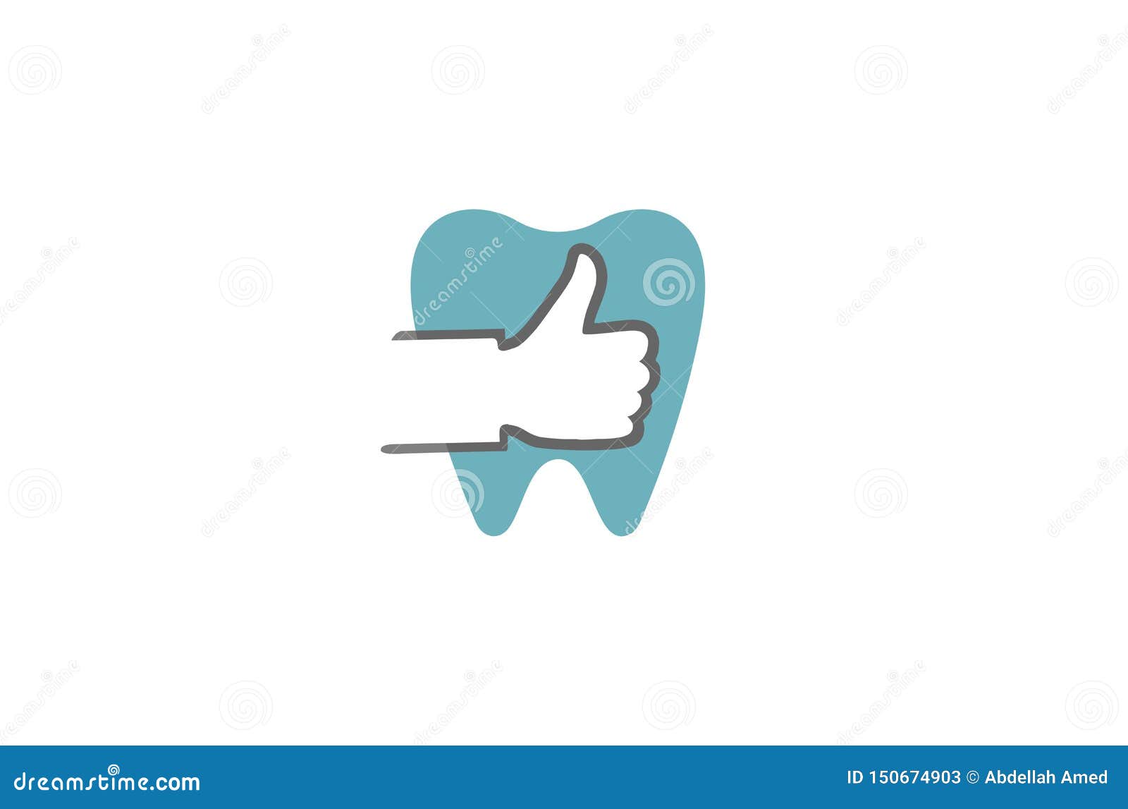Creative Dental Thumb Tooth Logo Design Symbol Vector Illustration ...